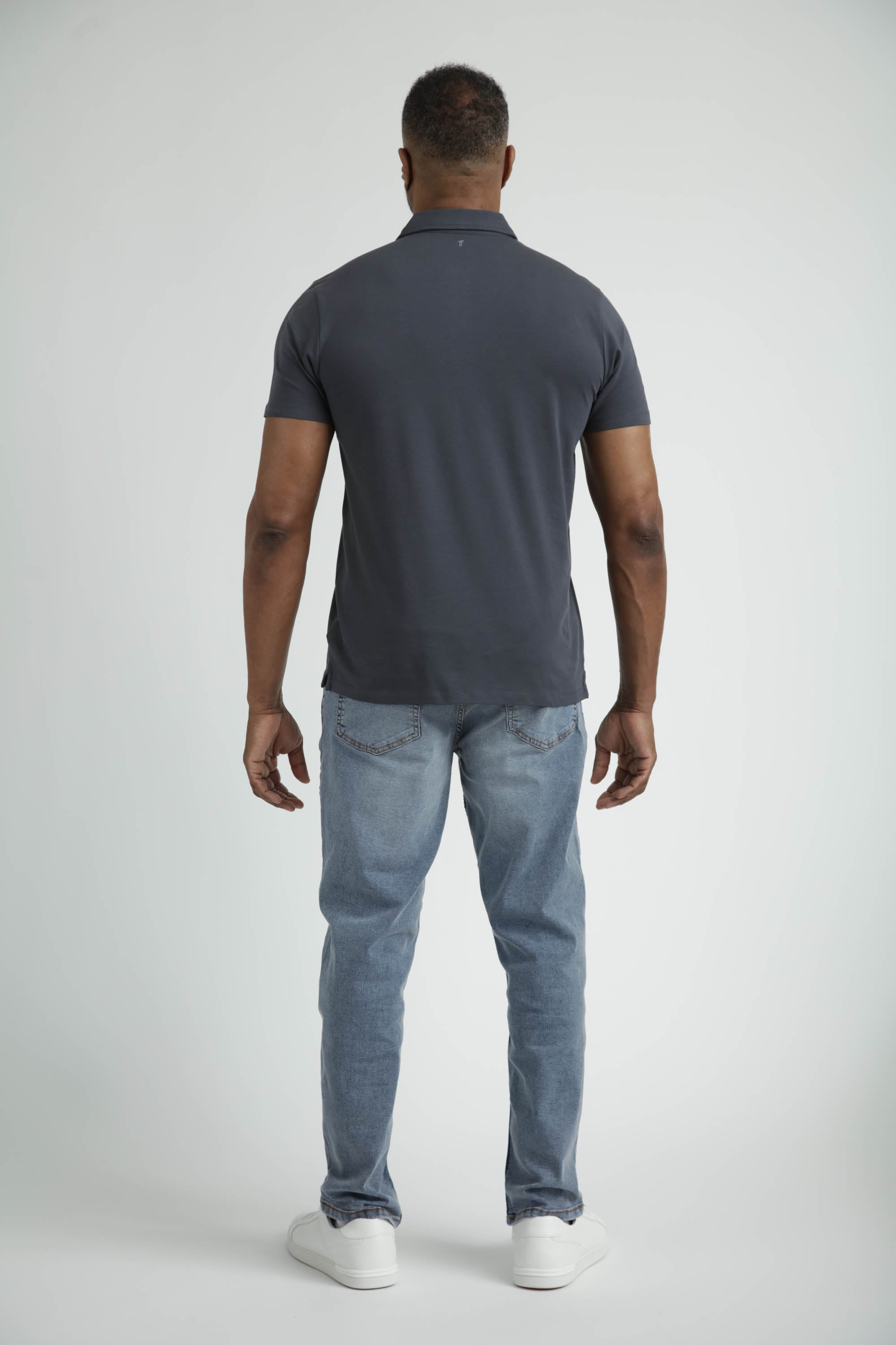 Organic Polo Shirt / Steel Grey | The Perfect Jean