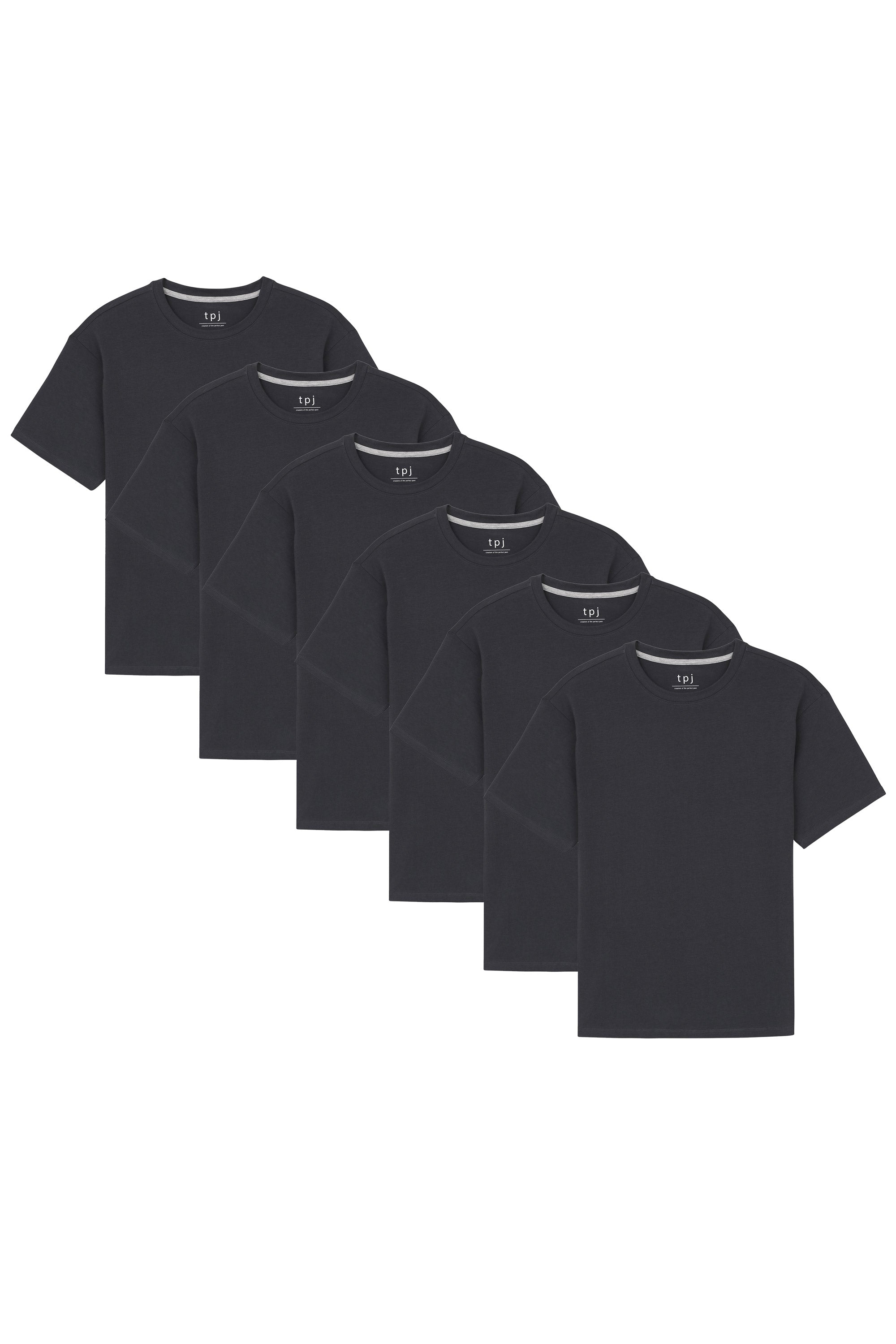 Organic Athletic Fit Crew Neck T-Shirt 6 Pack / Black | The Perfect Jean