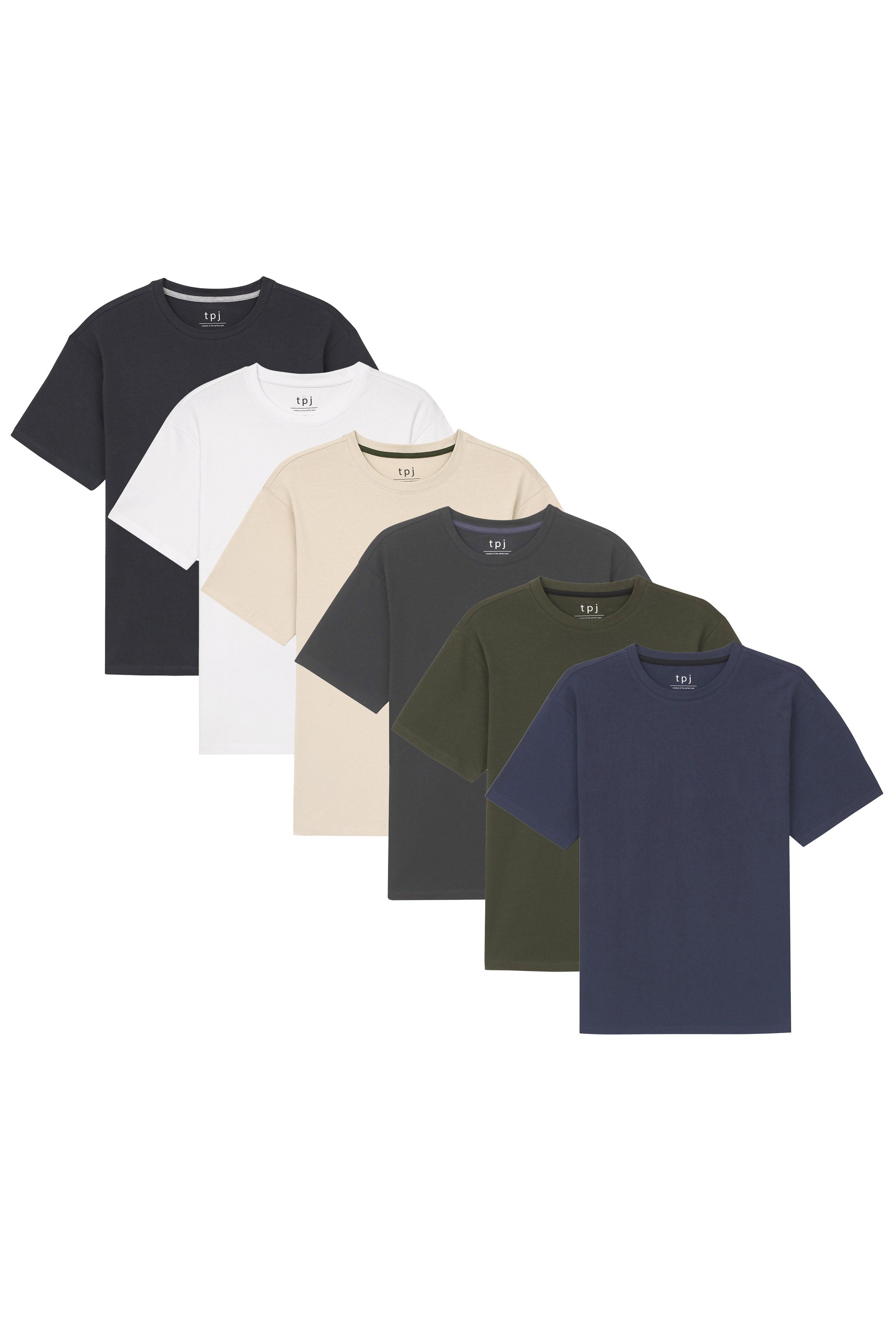 Organic Athletic Fit Crew Neck T-Shirt 6 Pack / Core | The Perfect Jean
